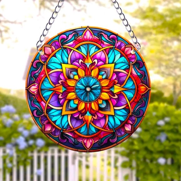 Suncatcher | Accents | Suncatcher Mandala Colorful Inoutdoor Wall ...